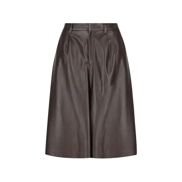 Brunello Cucinelli Shorts Leather & Faux Leather Shorts - Espresso