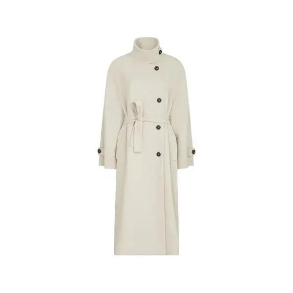 Brunello Cucinelli Neutrals Coats Single Breasted Coats - Cream