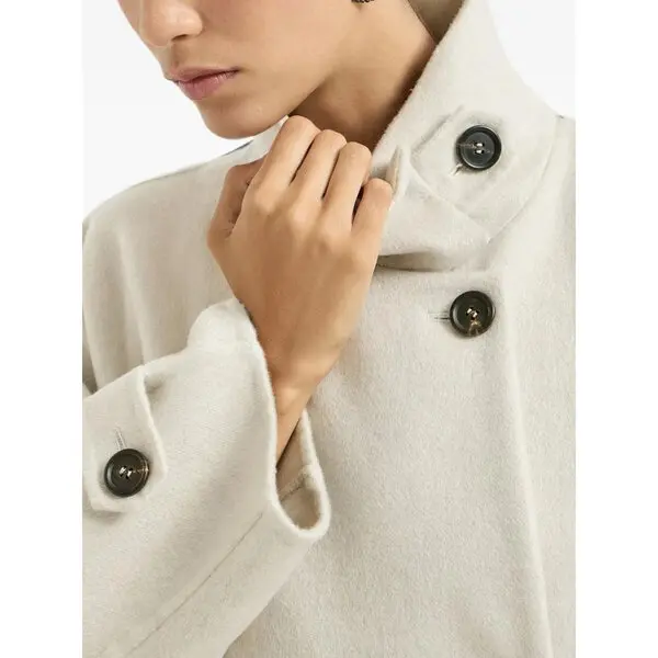 Brunello Cucinelli Neutrals Coats Single Breasted Coats - Cream