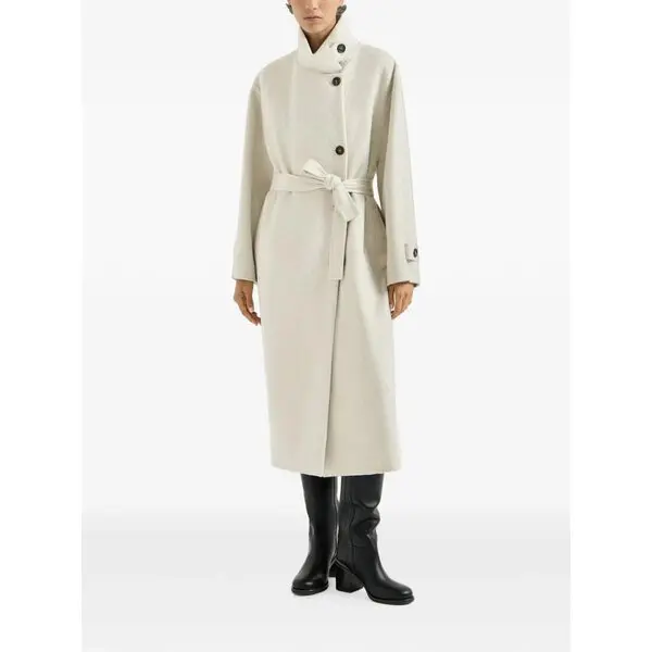 Brunello Cucinelli Neutrals Coats Single Breasted Coats - Cream