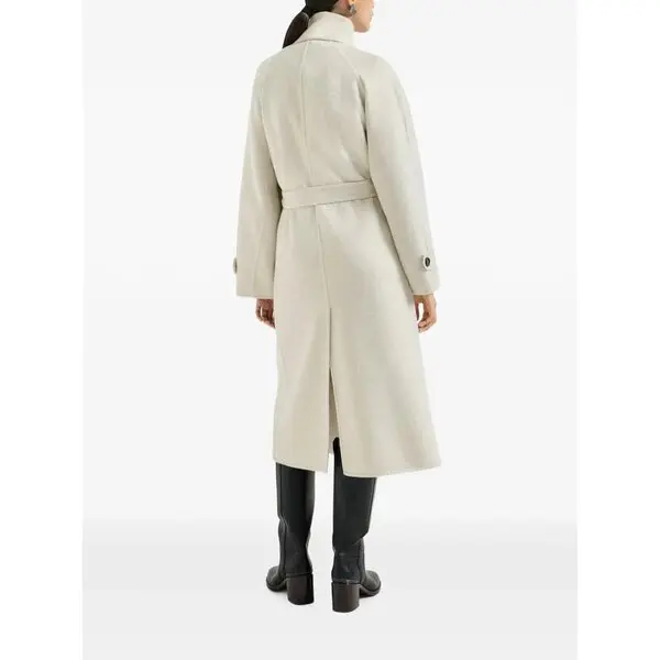 Brunello Cucinelli Neutrals Coats Single Breasted Coats - Cream