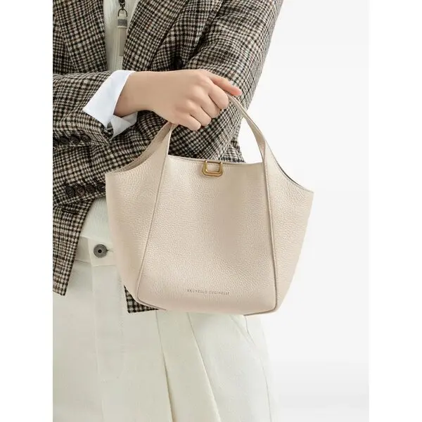 Brunello Cucinelli Neutrals Bucket Bags - Cream