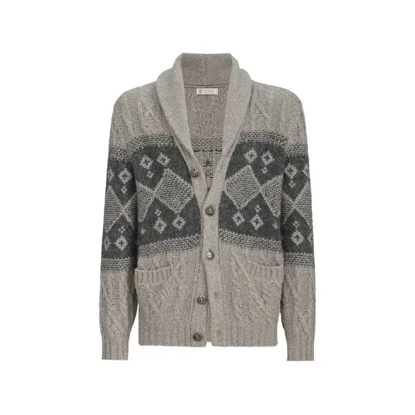 Brunello Cucinelli Grey Sweaters & Knitwear Cardigans