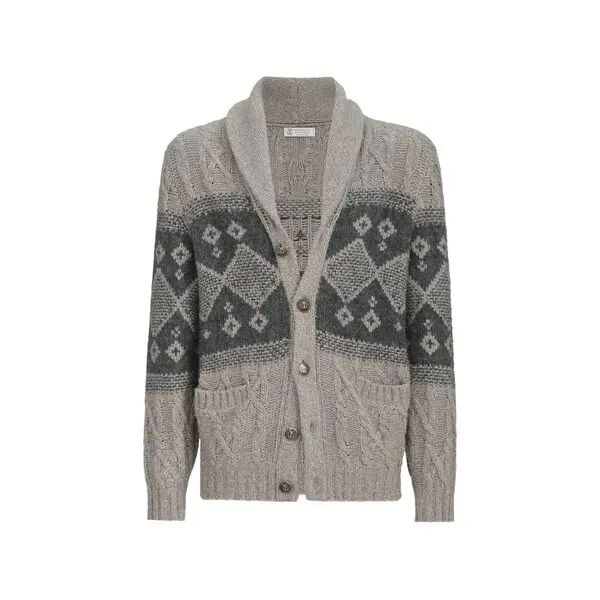 Brunello Cucinelli Grey Sweaters & Knitwear Cardigans - Gray