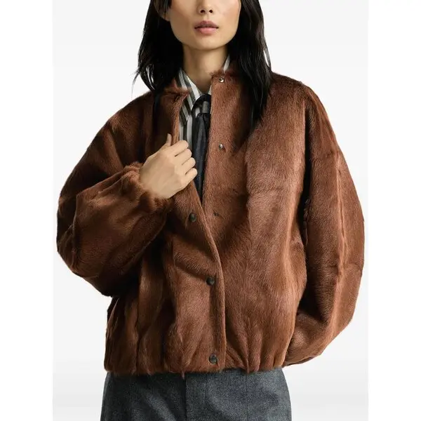 Brunello Cucinelli Jackets Faux Fur & Shearling Jackets - Brown