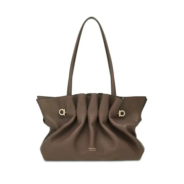 FERRAGAMO Grey Shoulder Bags - Gray