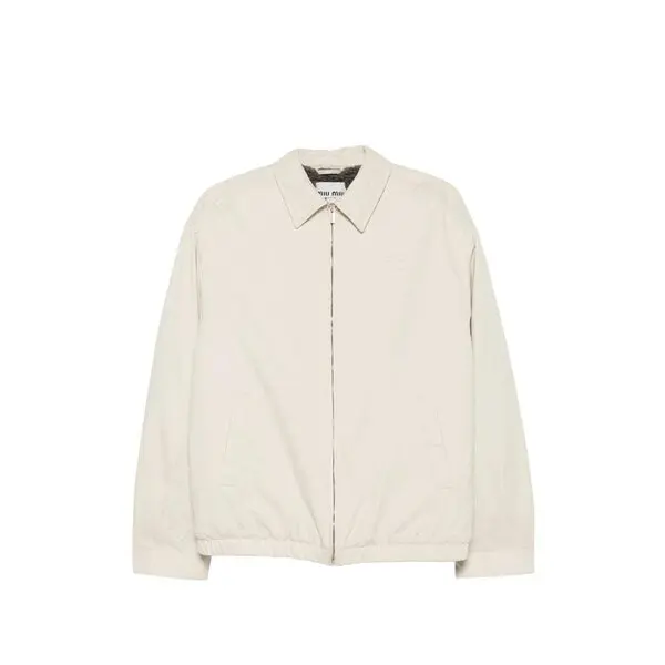 Miu Miu Neutrals Jackets Bomber Jackets - Cream