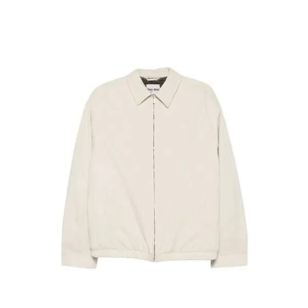 Miu Miu Neutrals Jackets Bomber Jackets - Cream