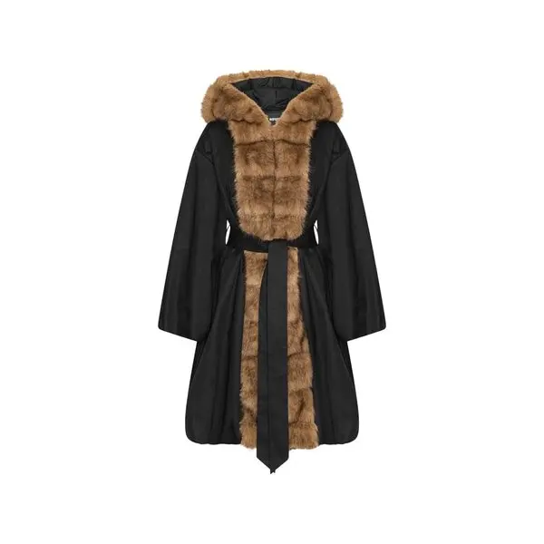 ROTATE BY BIRGER CHRISTENSEN Coats Faux Fur Coats - Black