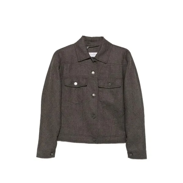 Max Mara Grey Coats Single Breasted Coats - Gray
