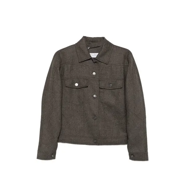 Max Mara Grey Coats Single Breasted Coats - Gray