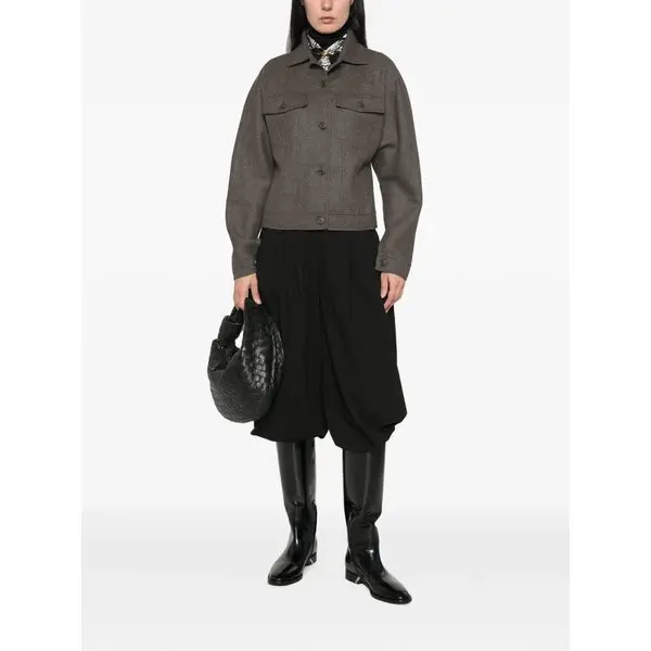 Max Mara Grey Coats Single Breasted Coats - Gray