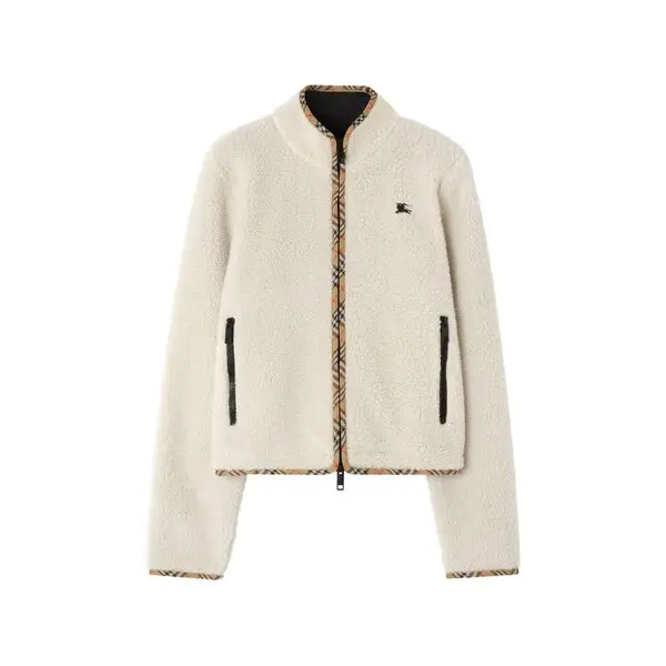 Burberry Neutrals Jackets Cropped Jackets - Cream