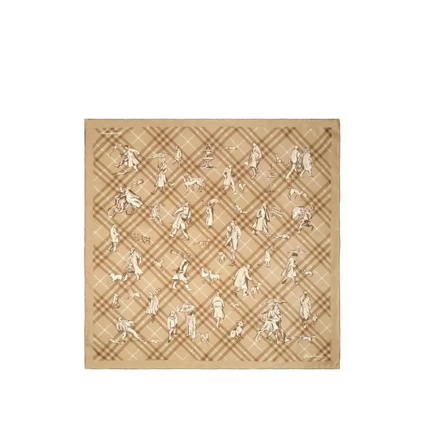 Burberry Neutrals Scarves - Cream