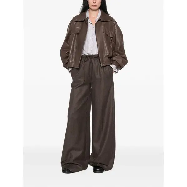 Max Mara Grey Trousers Palazzo Pants - Brown