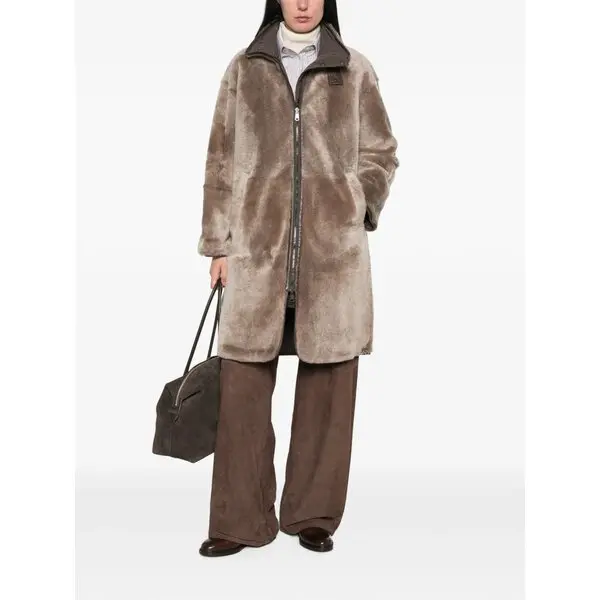 Brunello Cucinelli Neutrals Jackets Faux Fur & Shearling Jackets