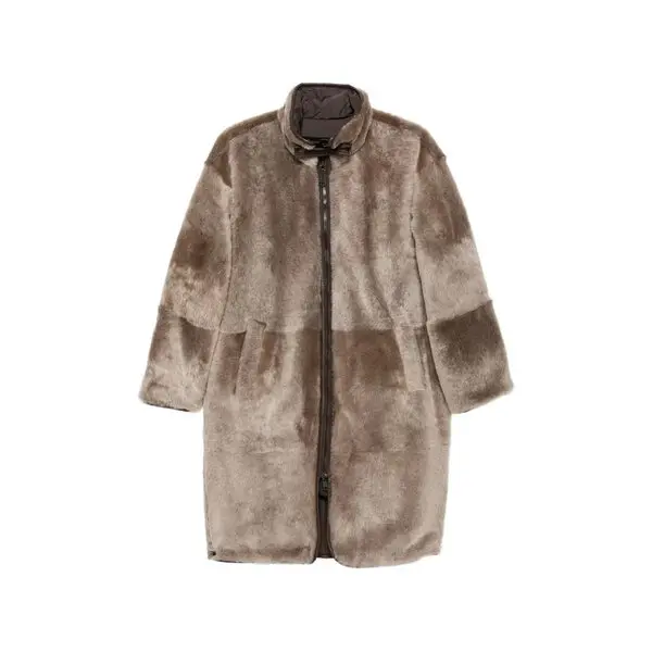 Brunello Cucinelli Neutrals Jackets Faux Fur & Shearling Jackets - Cream