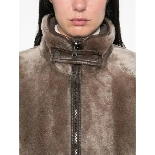 Brunello Cucinelli Neutrals Jackets Faux Fur & Shearling Jackets - Cream