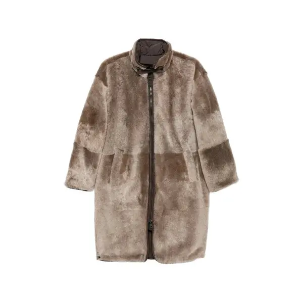 Brunello Cucinelli Neutrals Jackets Faux Fur & Shearling Jackets - Cream