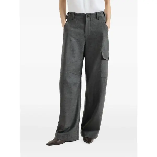 Brunello Cucinelli Grey Trousers Straight Trousers