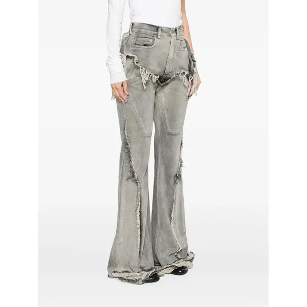 Rick Owens Grey Denim Bootcut Jeans
