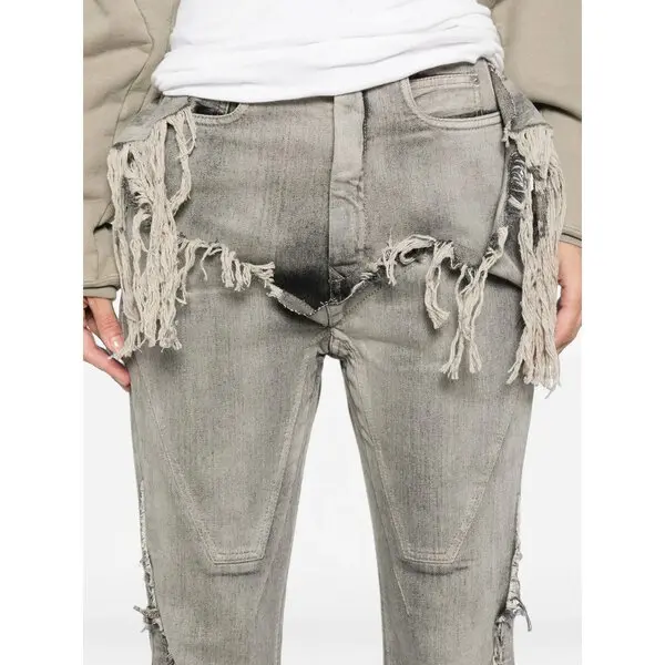 Rick Owens Grey Denim Bootcut Jeans
