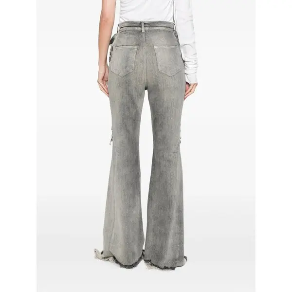 Rick Owens Grey Denim Bootcut Jeans