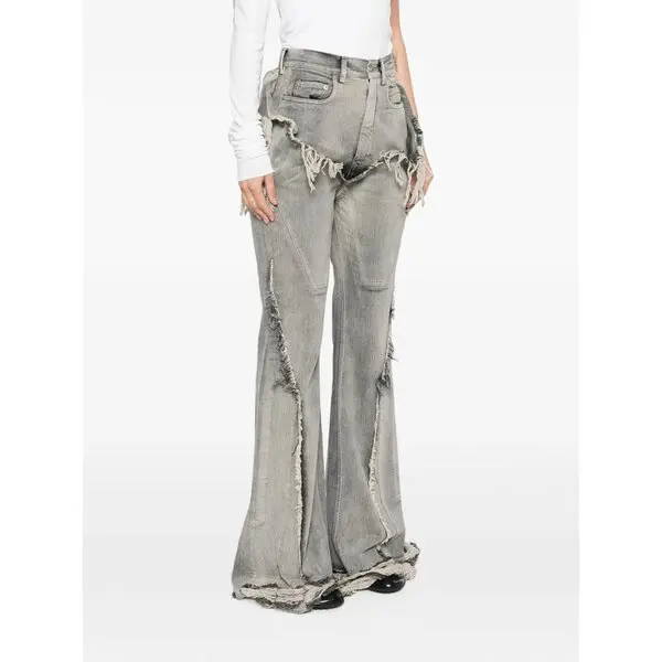 Rick Owens Grey Denim Bootcut Jeans - Gray