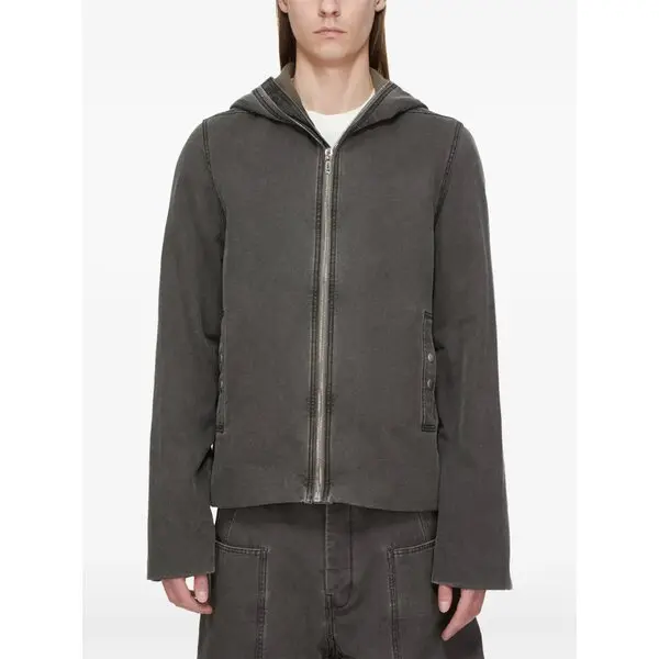 Rick Owens Grey Jackets Hooded Jackets