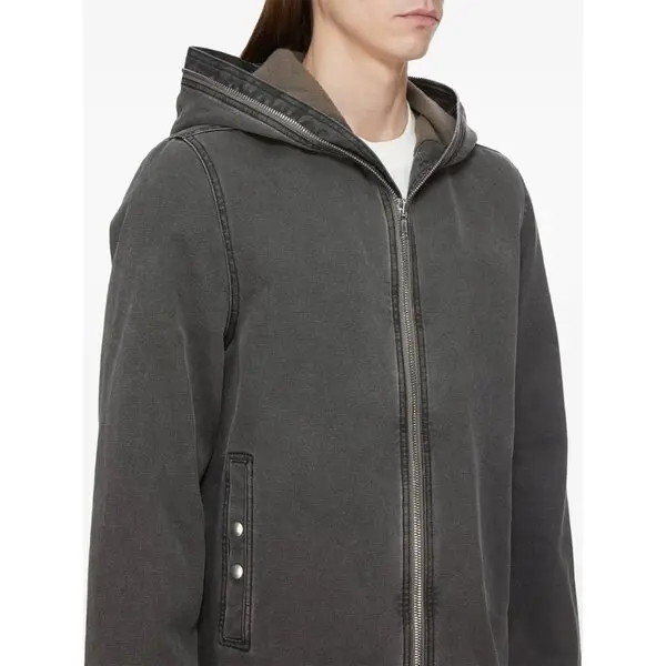 Rick Owens Grey Jackets Hooded Jackets