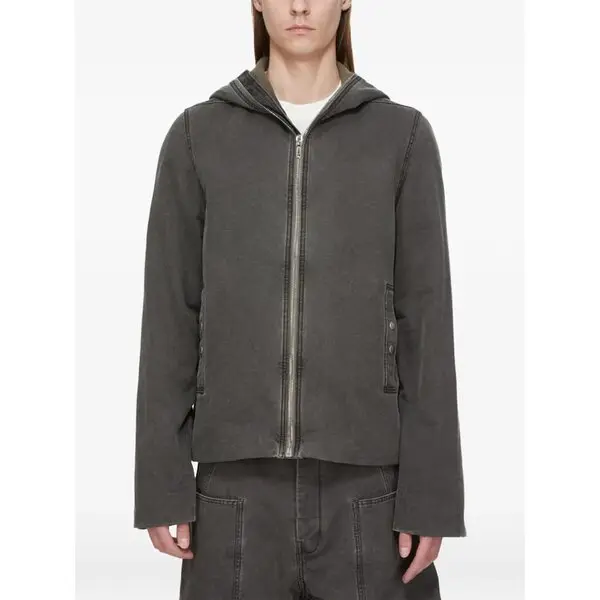 Rick Owens Grey Jackets Hooded Jackets - Gray