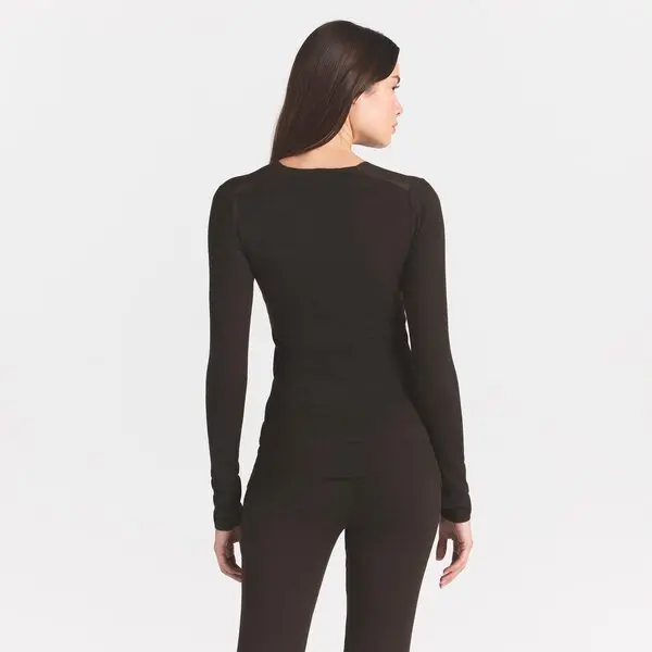 SKIMS Long Sleeve V Neck | Deep Neutral | | Essential Knit - Espresso