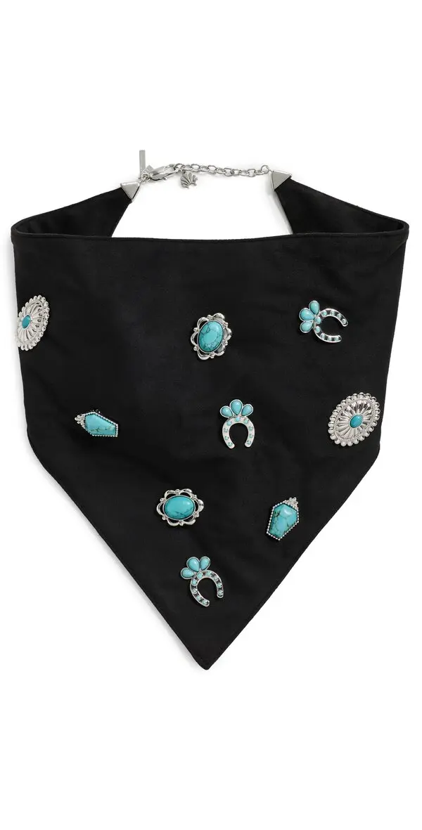 Lele Sadoughi Bonnie Brooch Scarf Necklace - Jet