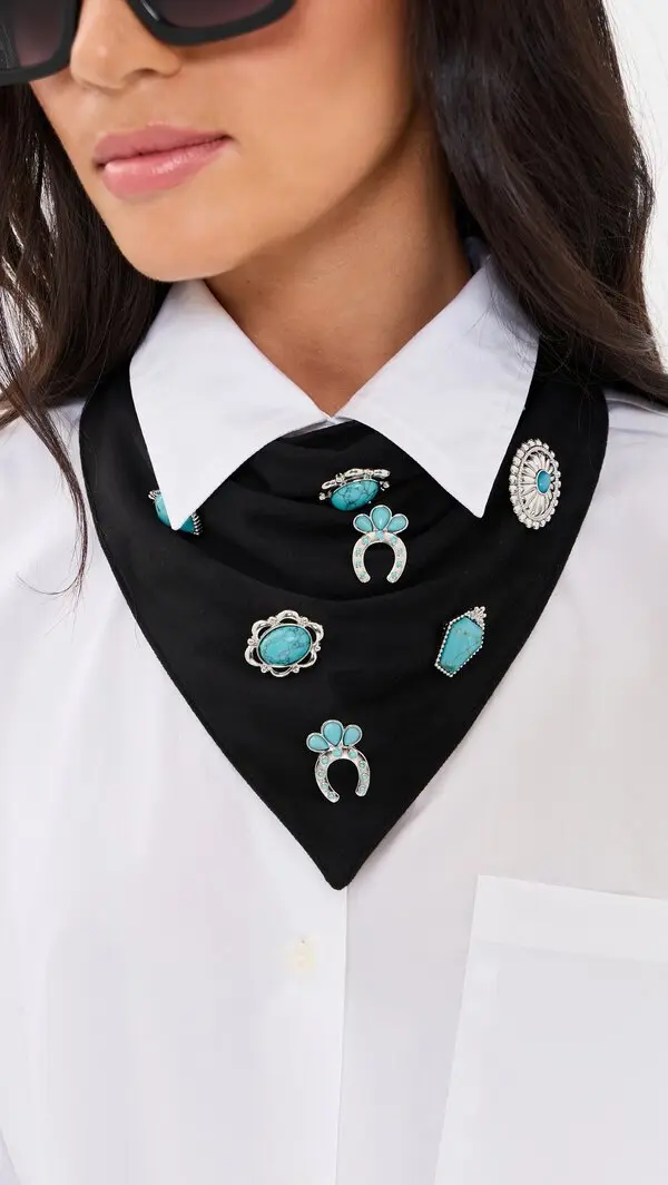 Lele Sadoughi Bonnie Brooch Scarf Necklace