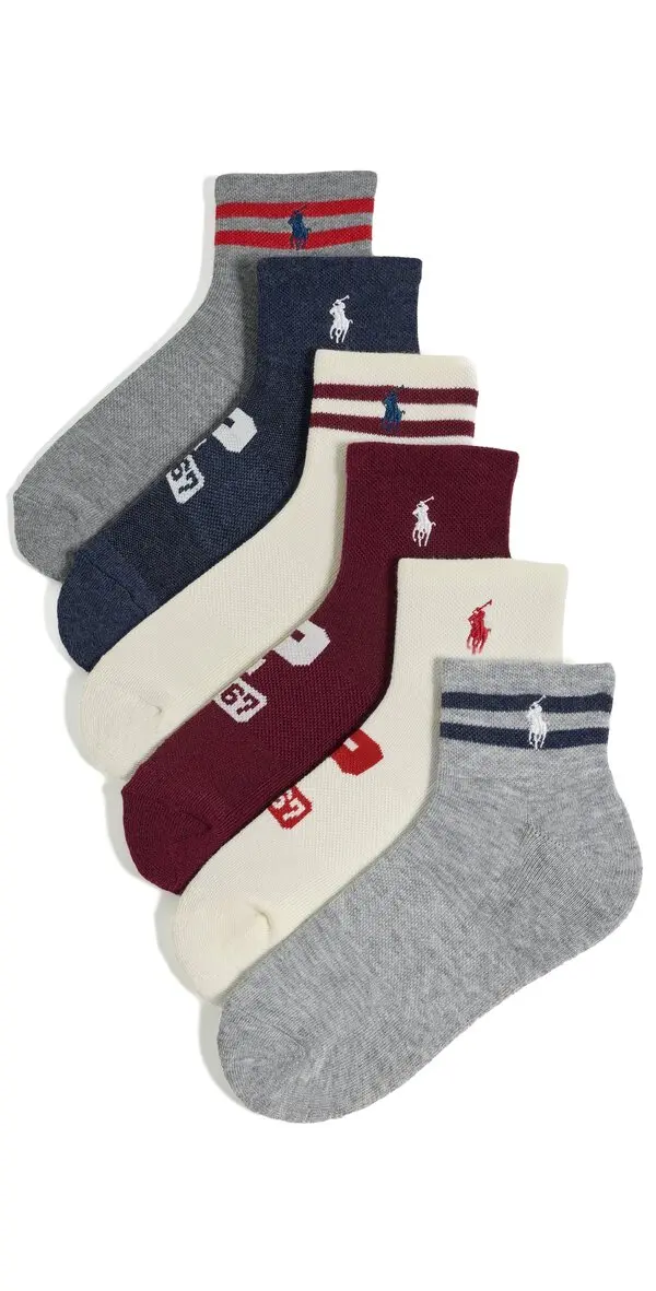 Polo Ralph Lauren Varsity P Logo Socks 6-pack