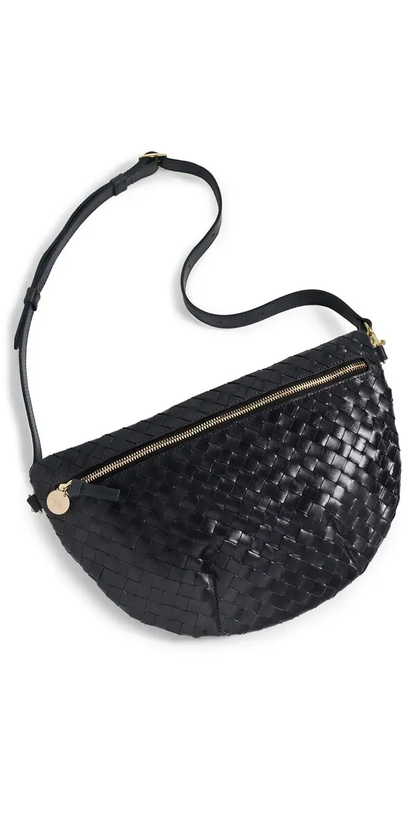 Clare V. Grande Fanny Woven Leather Belt Bag - Twilight
