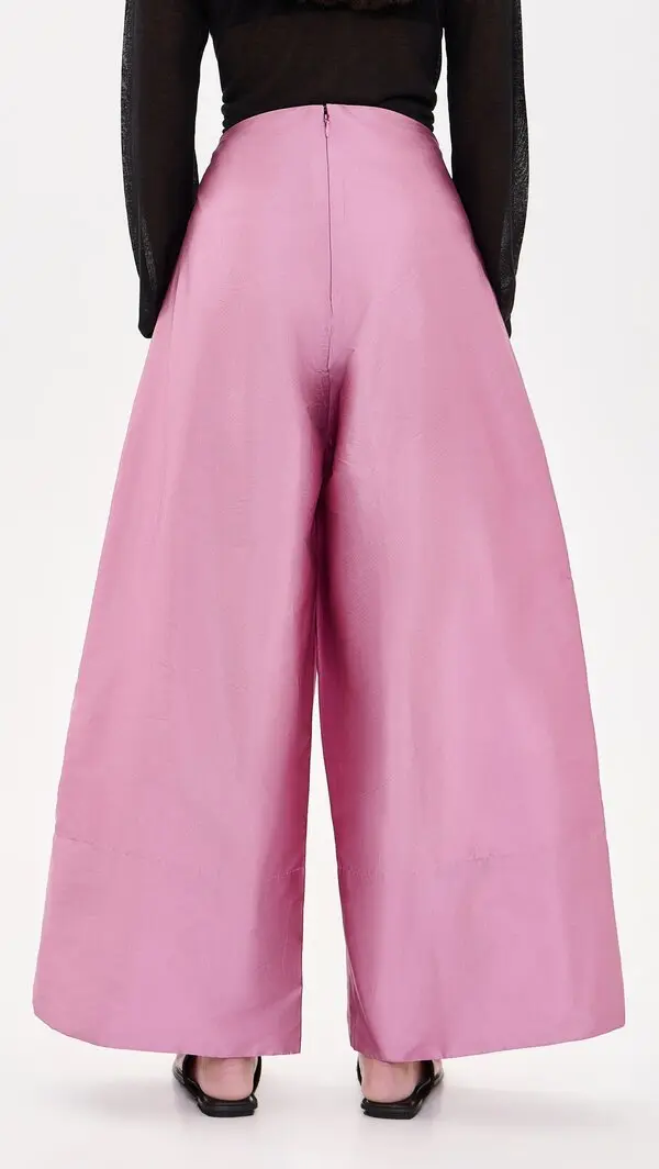 Chan Luu Techno Taffeta Ultra Wide Leg Trousers