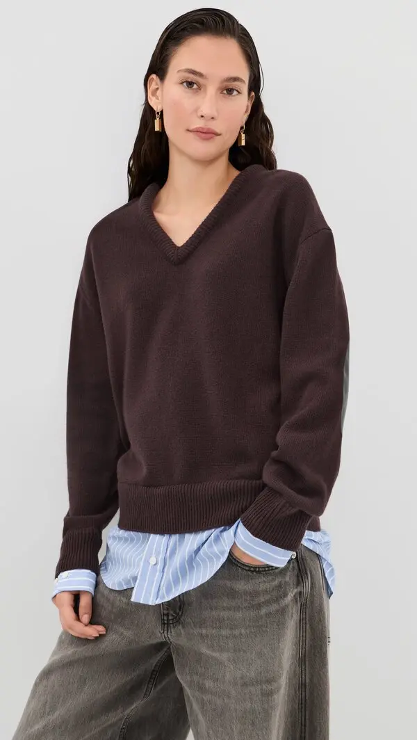 Acne Studios V Neck Pullover Wool Sweater