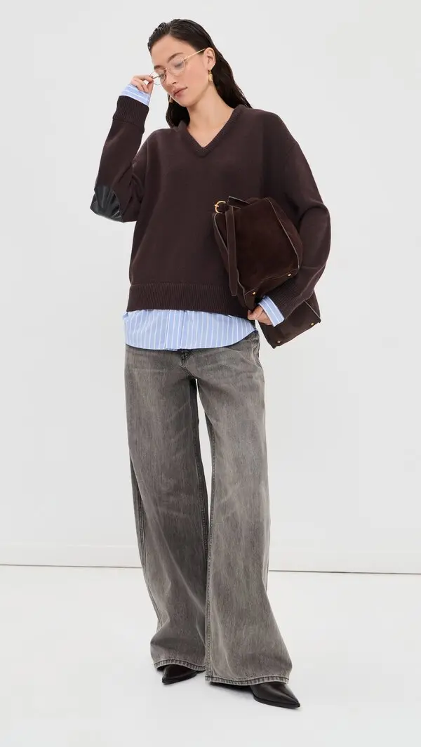 Acne Studios V Neck Pullover Wool Sweater