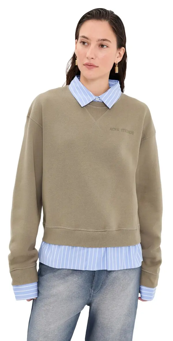 Acne Studios Crewneck Sweatshirt - Beige/blue