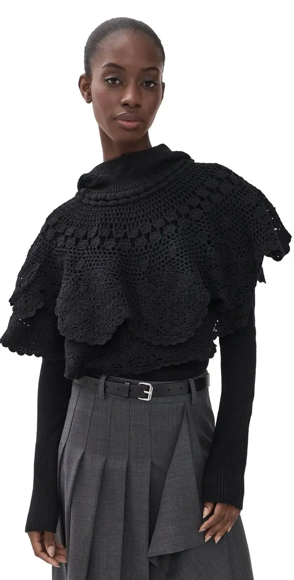 Sea Wright Knit Crochet Poncho
