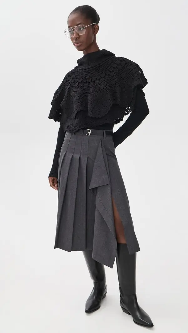 Sea Wright Knit Crochet Poncho