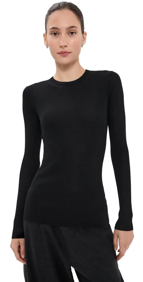 Tibi Feather Weight Ribbed Cutout Tee