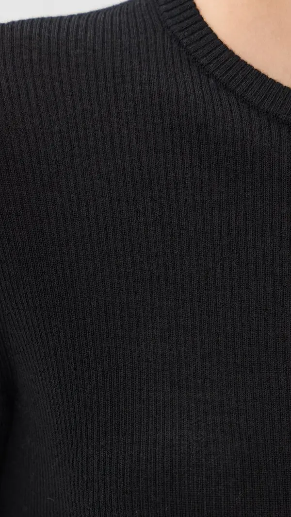 Tibi Feather Weight Ribbed Cutout Tee