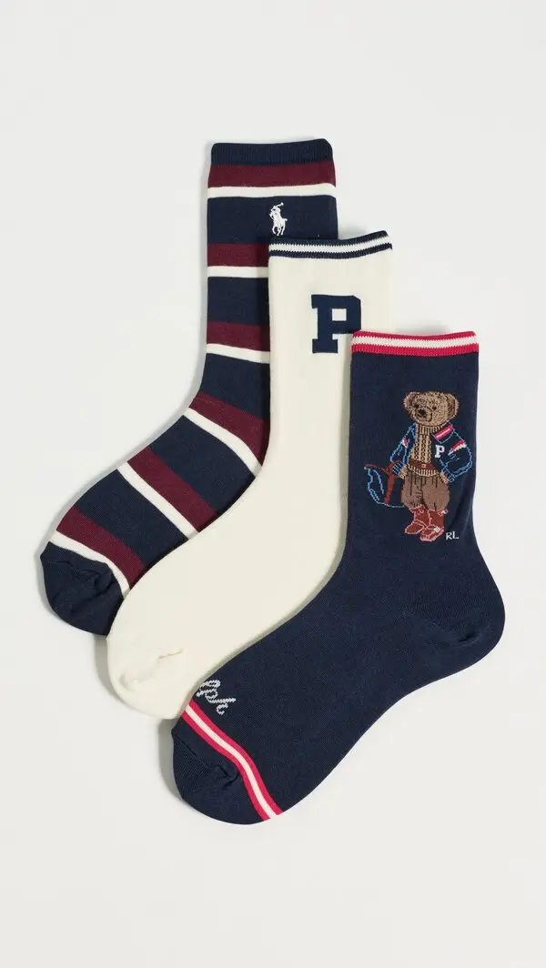 Polo Ralph Lauren Fall Bear Socks 3-pack