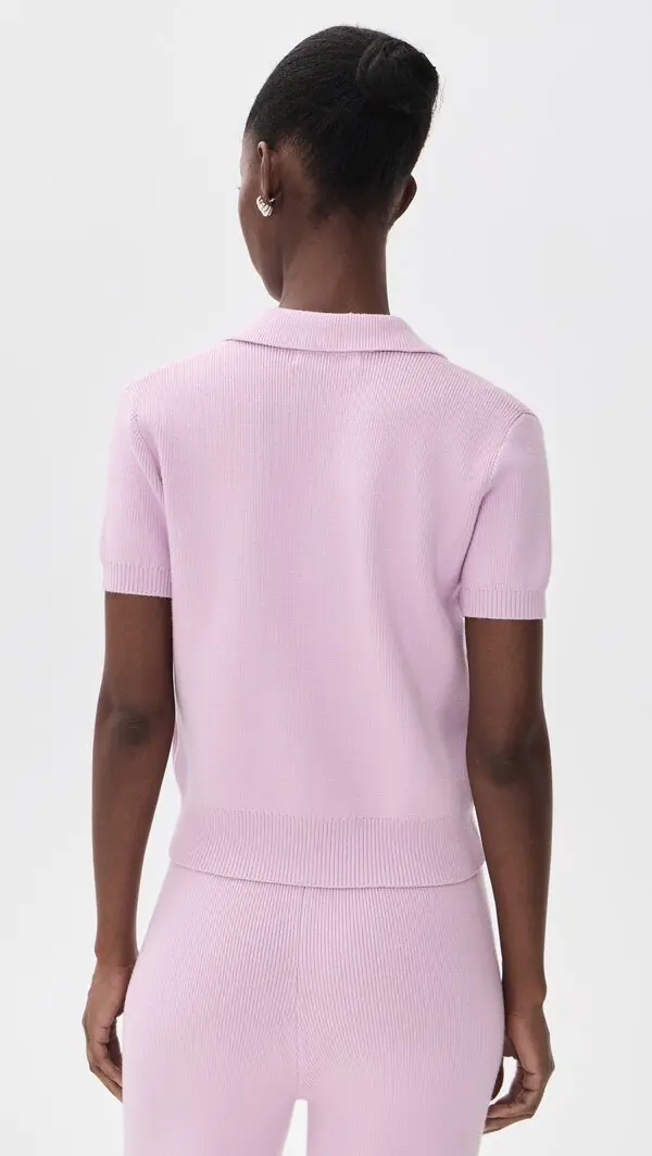 English Factory Ribbed Knit Polo Sweater