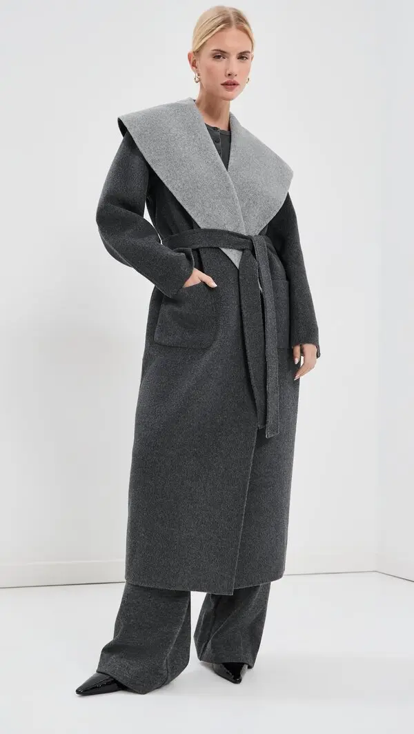 Simkhai Allura Reversible Belted Double-faced Wool Coat