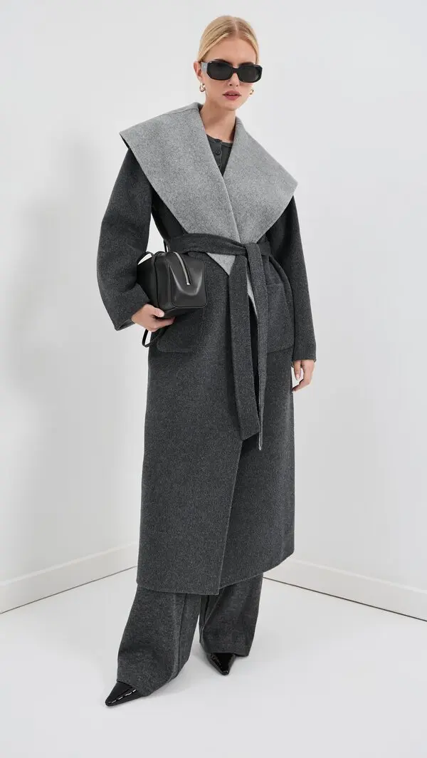 Simkhai Allura Reversible Belted Double-faced Wool Coat