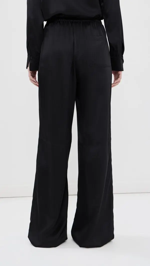 Sablyn Lexi Low Relaxed Silk Pull On Pants - Black
