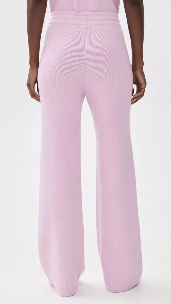 English Factory Ribbed Knit Drawstring Wide Leg Pants